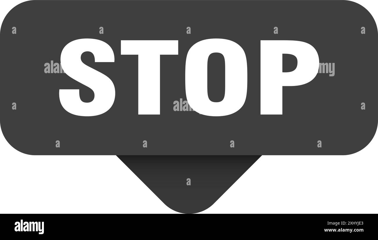 stop sticker. stop sign on transparent background. rectangular button ...