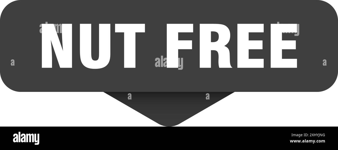 nut free sticker. nut free sign on transparent background. rectangular ...