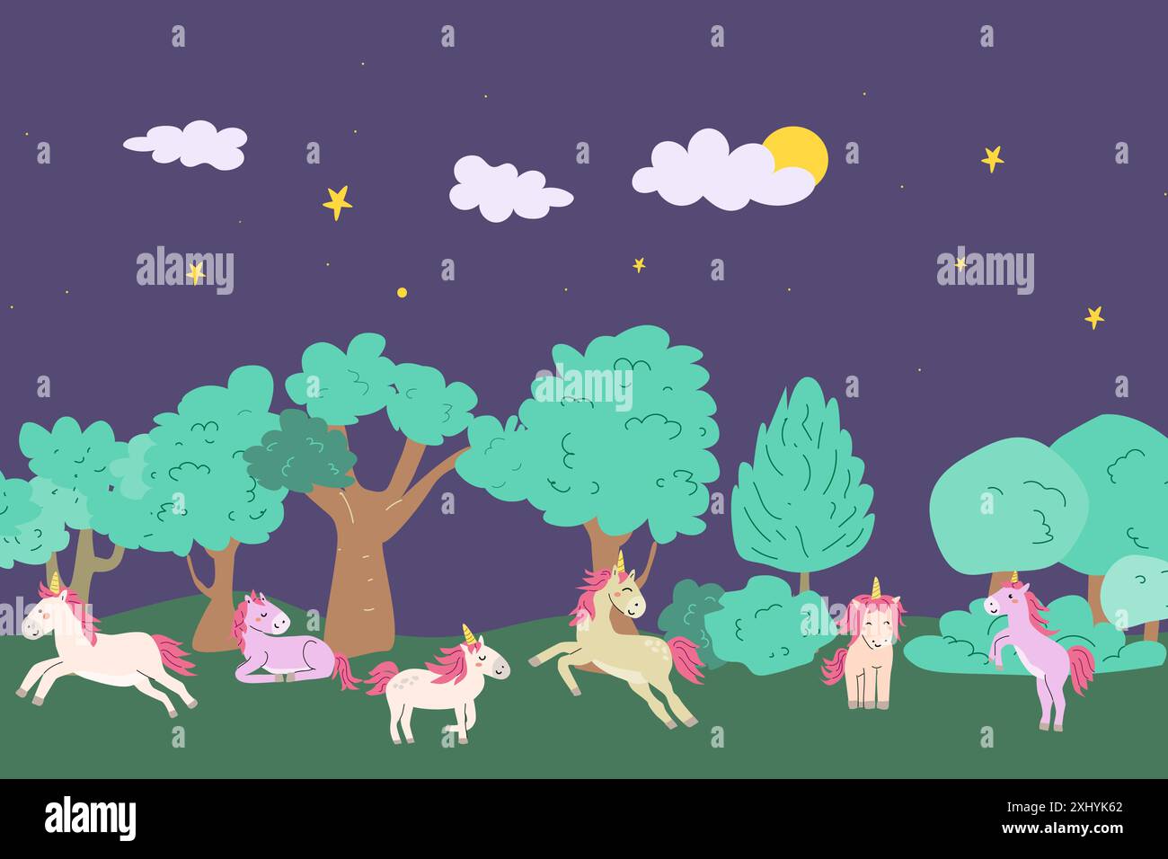 Childrens fairy background for cover, postcard, greeting card. Magic ...