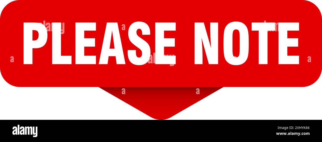 please note sticker. please note sign on transparent background ...