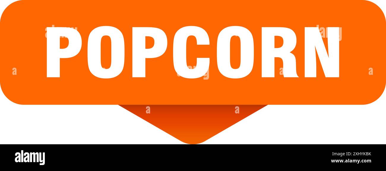 popcorn sticker. popcorn sign on transparent background. rectangular ...