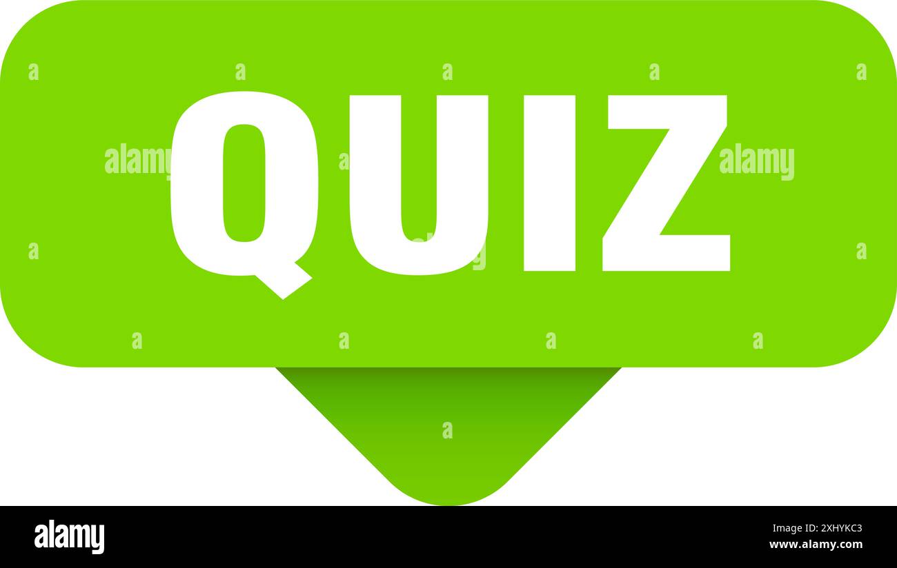 quiz sticker. quiz sign on transparent background. rectangular button ...
