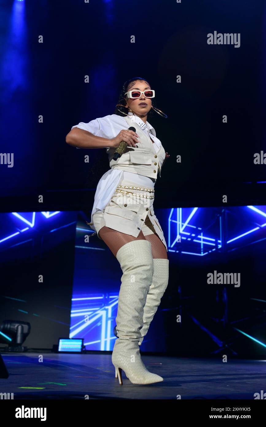 West Palm Beach, Florida, USA. 14th July, 2024. Singer Mya performs ...