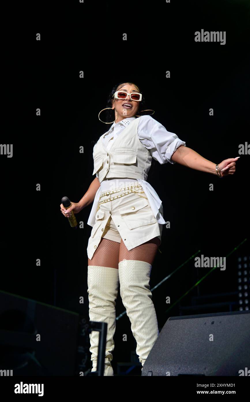 West Palm Beach, Florida, USA. 14th July, 2024. Singer Mya performs ...