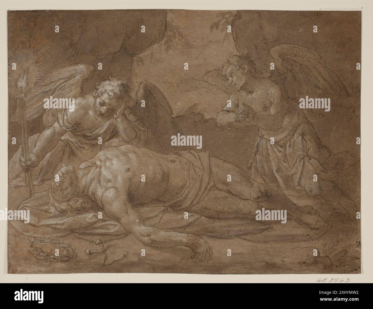 Dead christ mourned by angels hi-res stock photography and images - Alamy