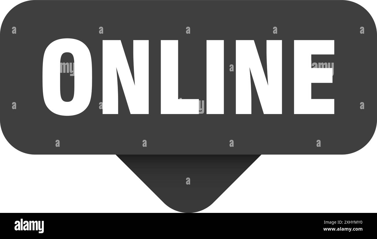 online sticker. online sign on transparent background. rectangular ...