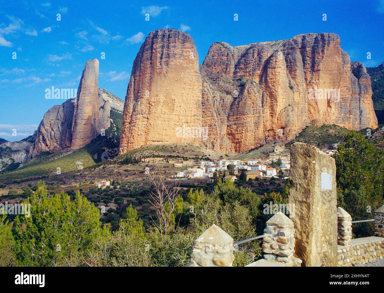 Landscape. Mallos de Riglos, Huesca province, Aragon, Spain Stock Photo ...