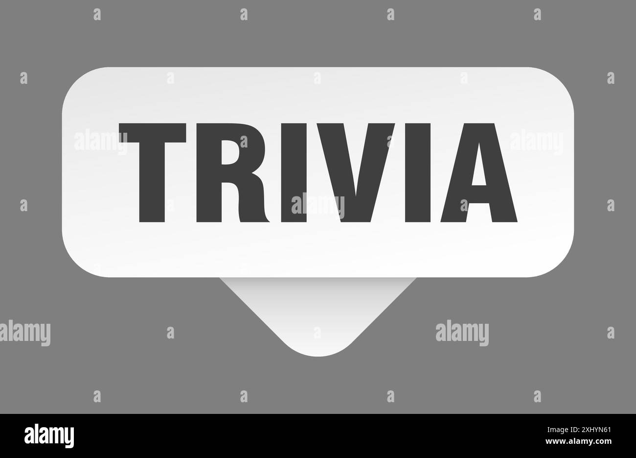 trivia sticker. trivia sign isolated on gray background. rectangular ...