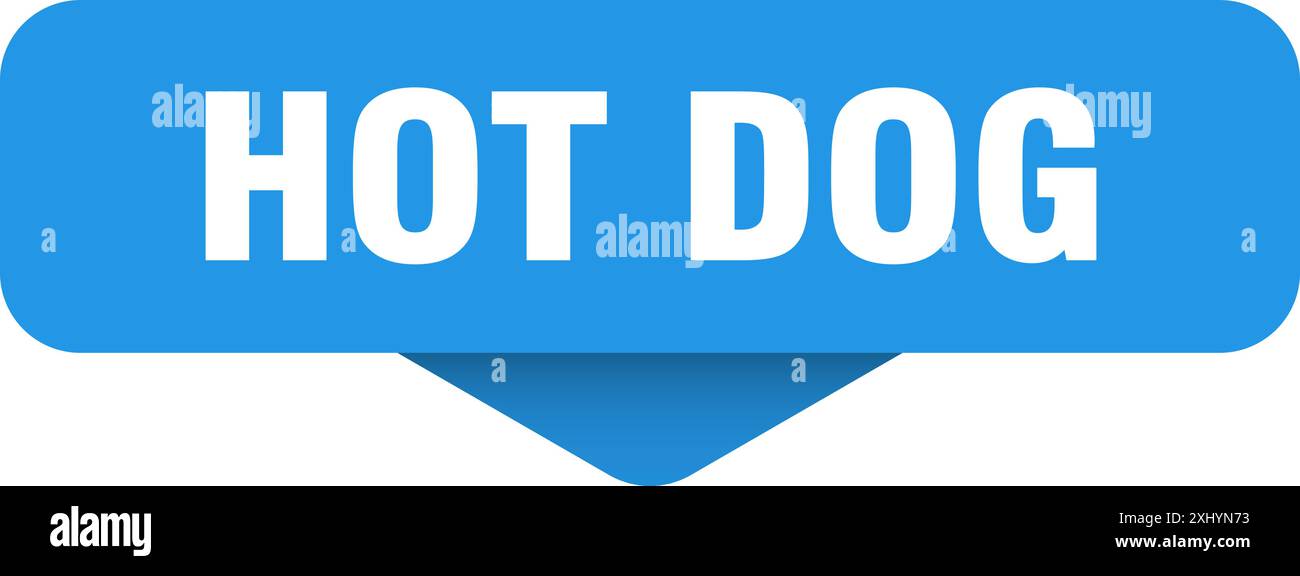 hot dog sticker. hot dog sign on transparent background. rectangular ...