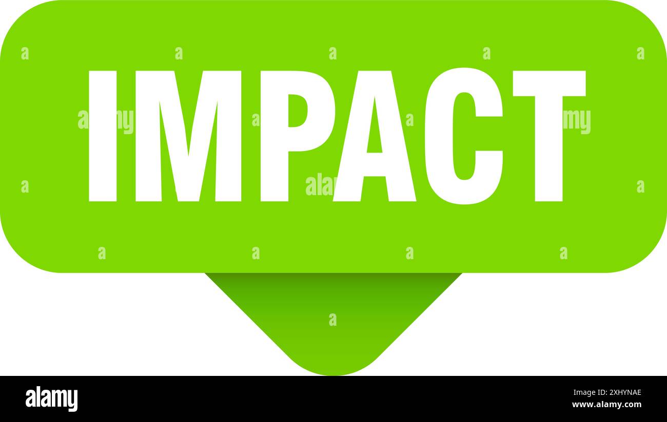 impact sticker. impact sign on transparent background. rectangular ...