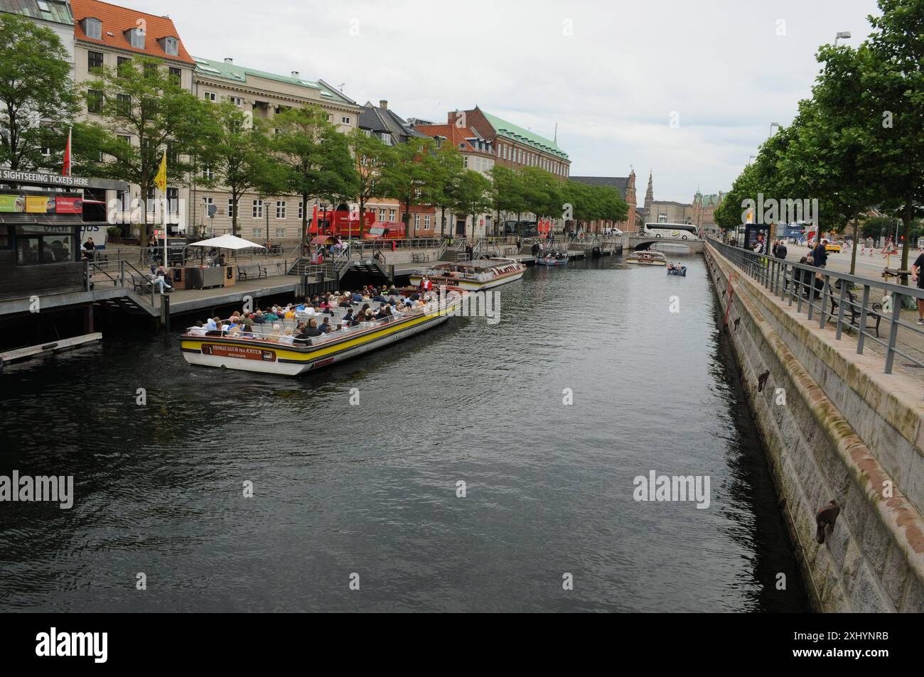 Copenhagen/ Denmark/16 July 2024/ Travelers boat ride canal tours ...