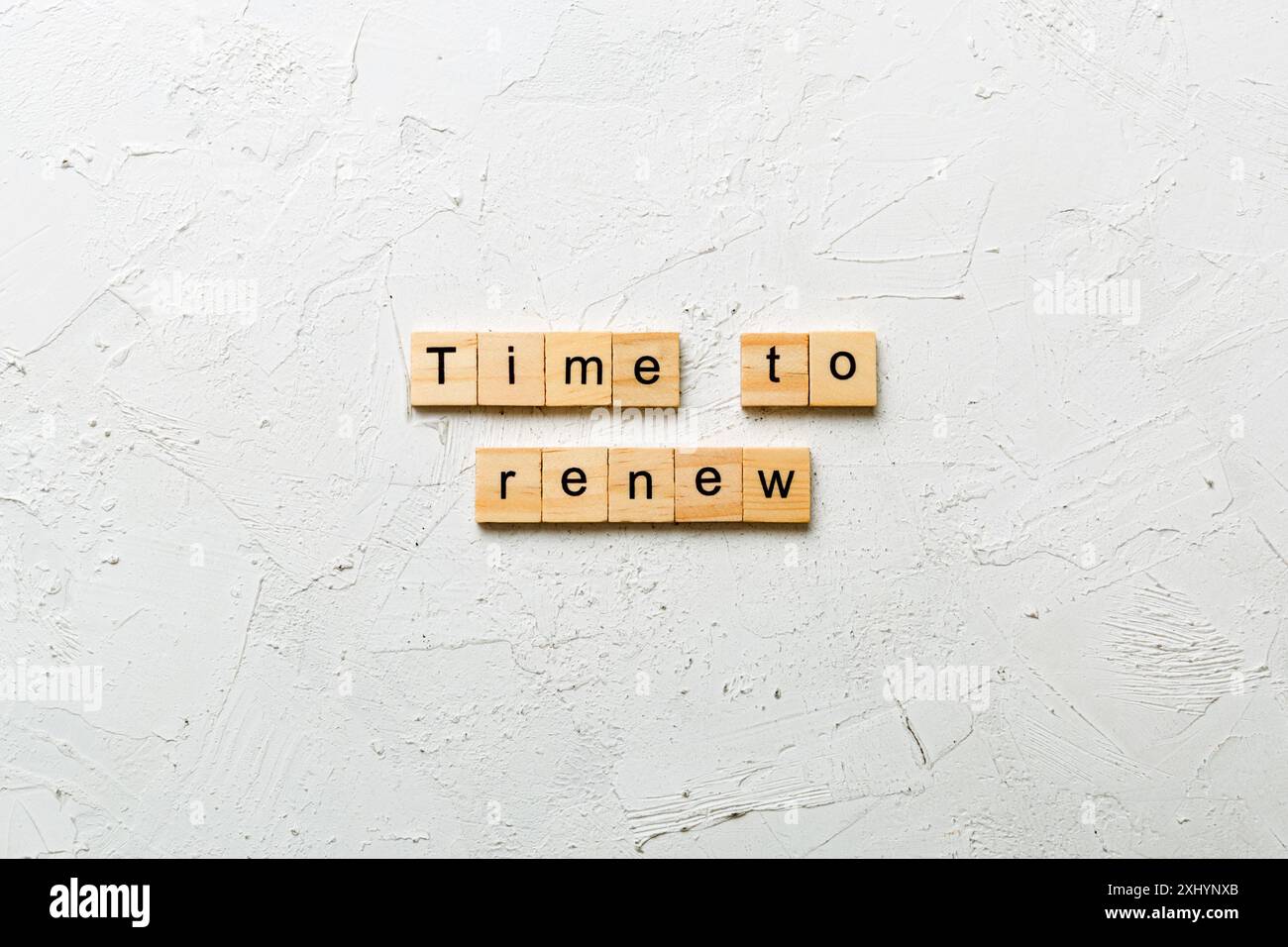 Time renew word written hi-res stock photography and images - Alamy