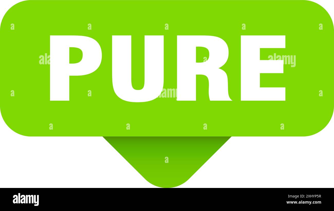 pure sticker. pure sign on transparent background. rectangular button ...