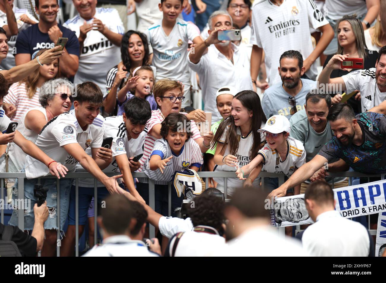 Fans gather as new Real Madrid player Kylian Mbappe meets the crowd ...