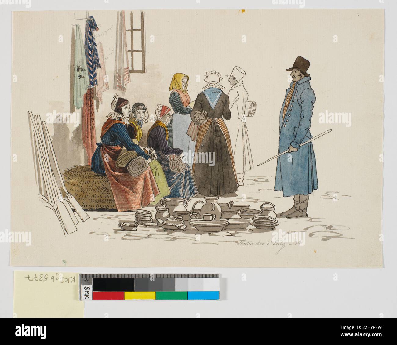 Drawing by Martinus Rørbye (1803-1848) depicting Torve Square in ...