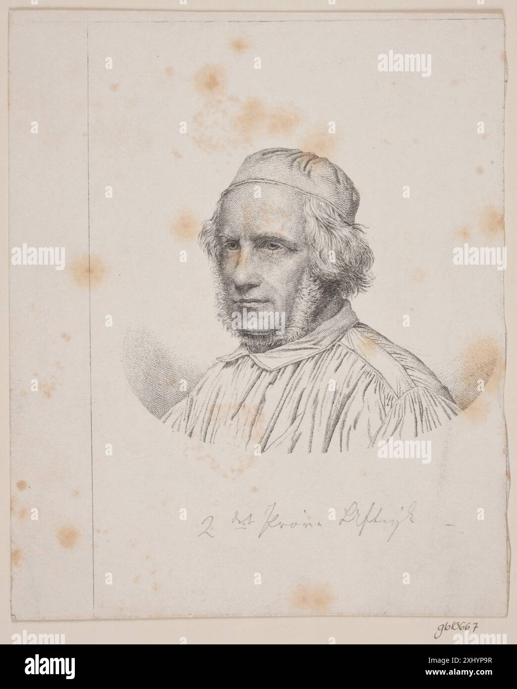Steel engraving by Christen Købke depicting H.V. Bissen, included in ...