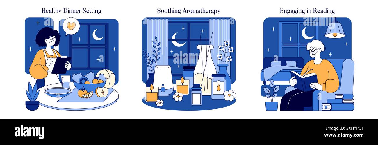 Night Wellness set. Evening routines for relaxation and self-care ...