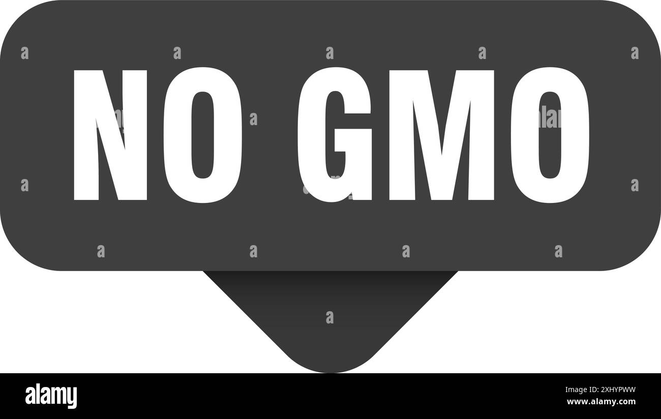no gmo sticker. no gmo sign on transparent background. rectangular ...