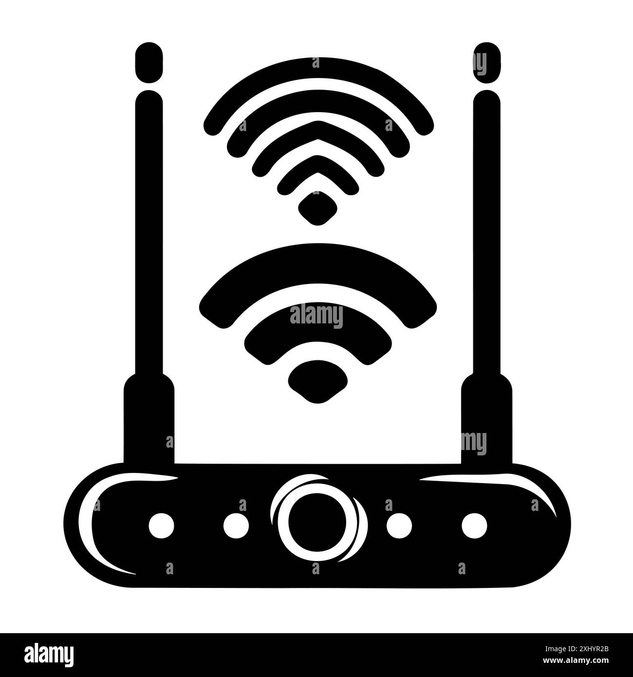 Modern Wi-Fi Router with Signal Waves Illustration Stock Vector Image & Art - Alamy