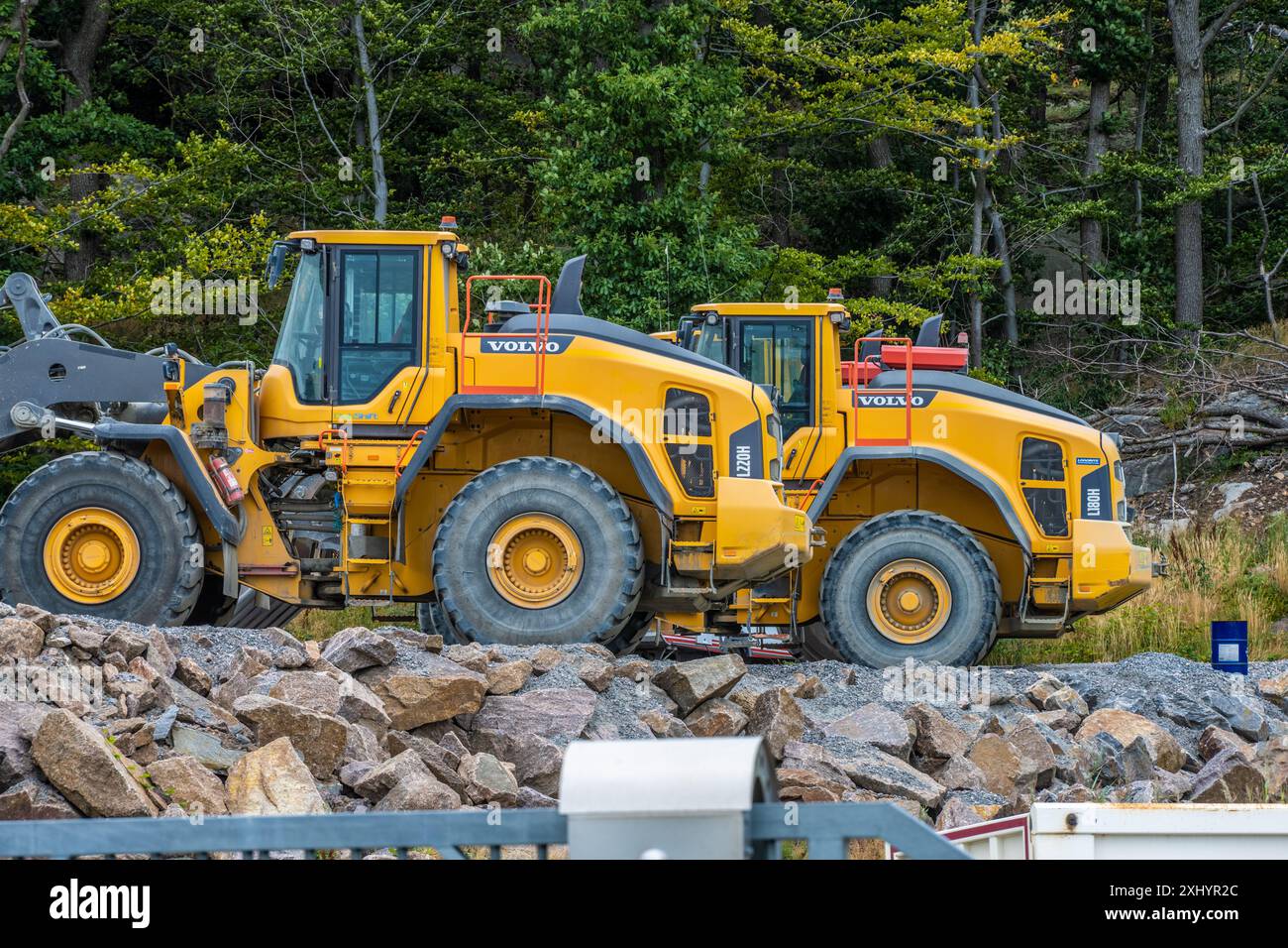 Gothenburg, Sweden - July 24 2022: Volvo L220H and Volvo L180H wheel ...