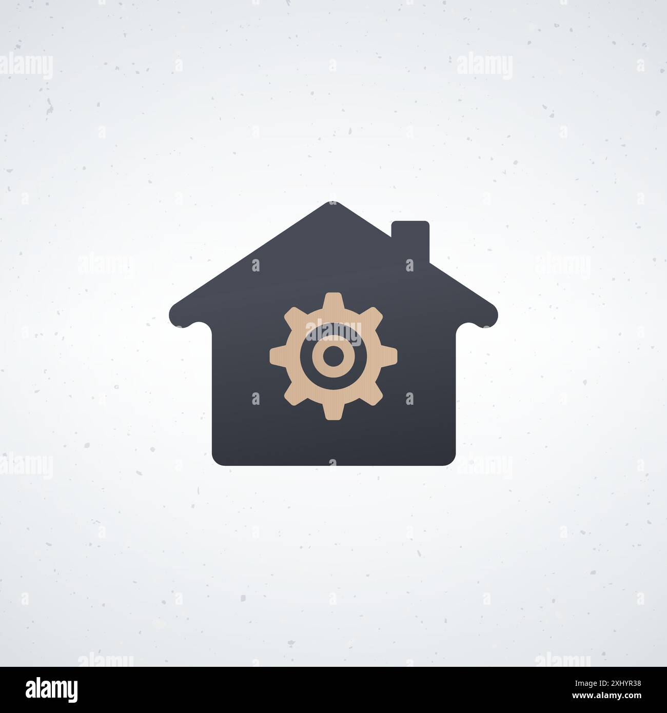 Home maintenance service. house repair symbol, house with cog gear ...