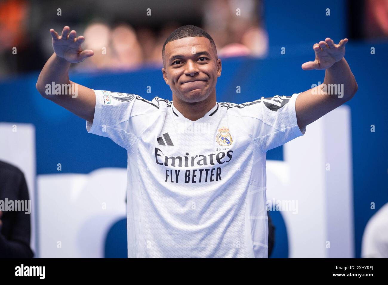 Kylian Mbappe official presentation at Santiago Bernabeu as new player of Real Madrid in ...