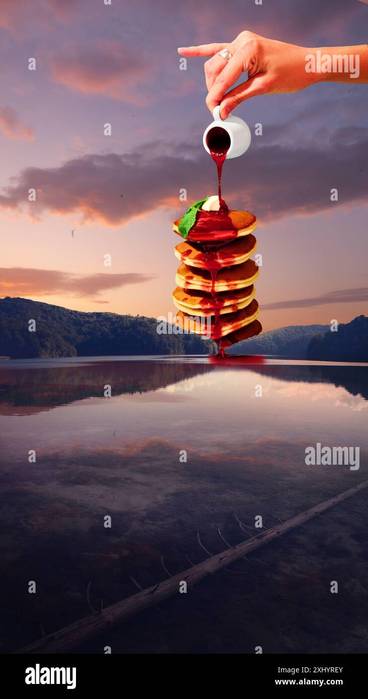 Poster. Contemporary art collage. Surreal artwork. Blending reality and ...