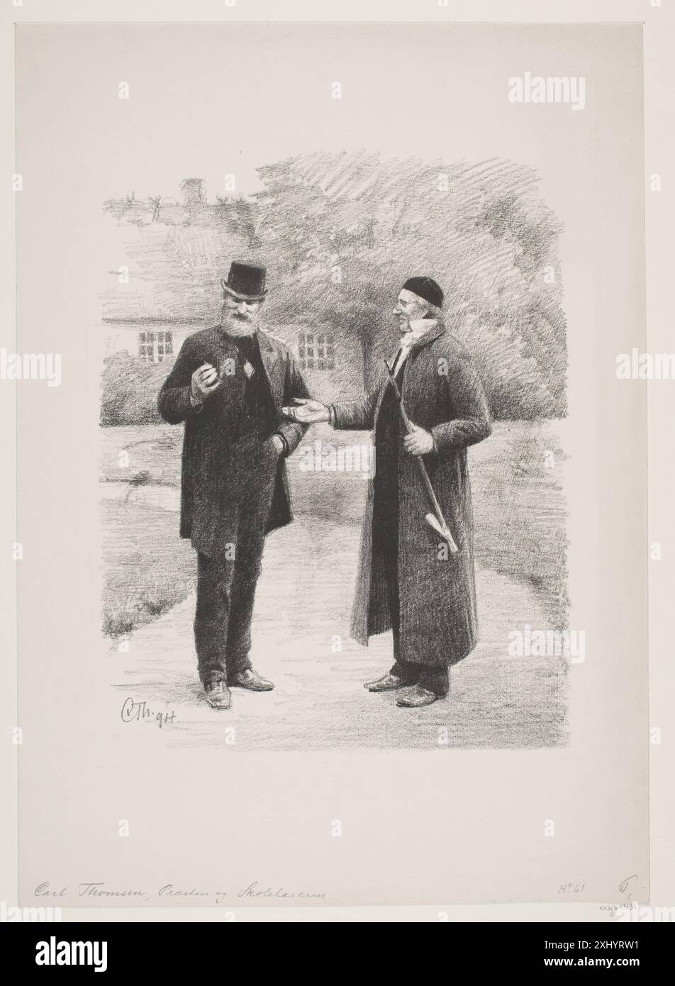 The priest and the school teacher Thomsen, Carl 1847 - 1912 Lithograph ...
