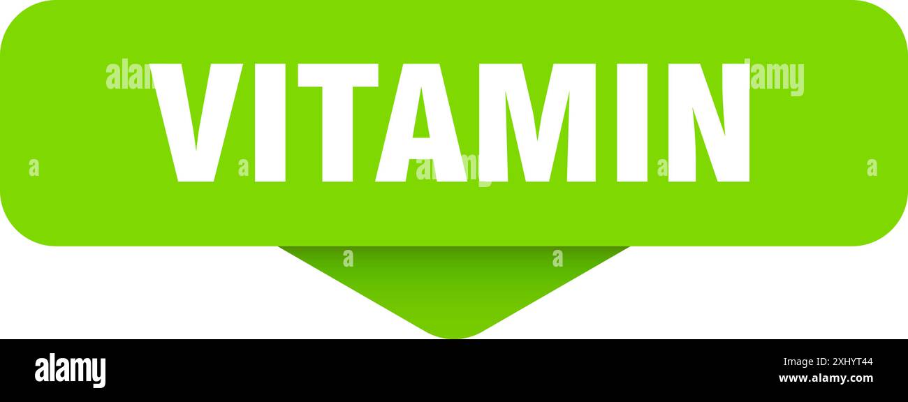 vitamin sticker. vitamin sign on transparent background. rectangular ...