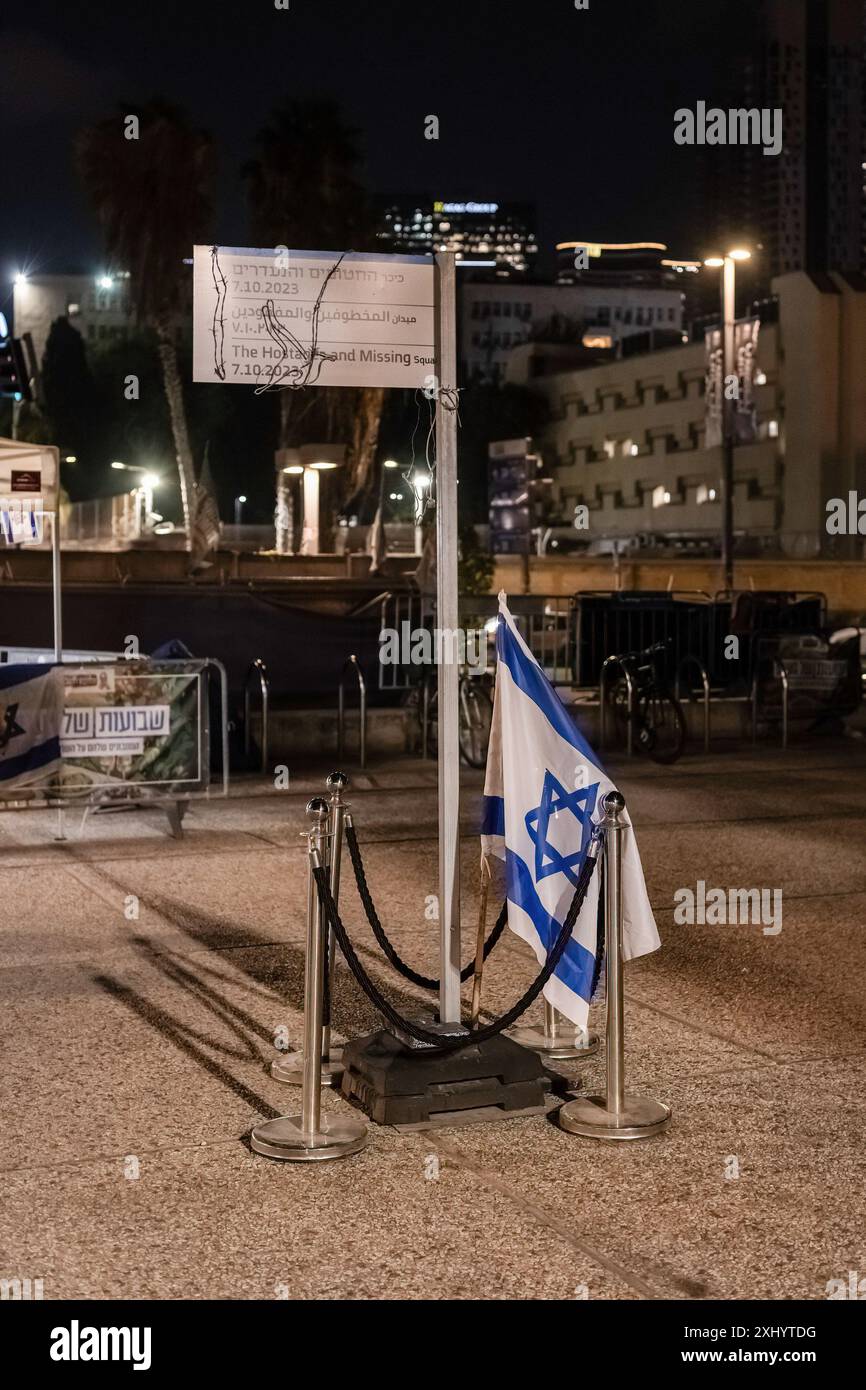 Sign with the new name and Israeli flag, were placed by the families ...