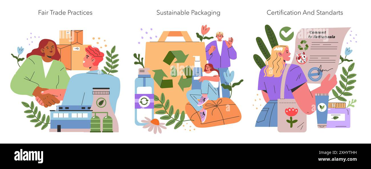 Ethical Cosmetics set. Fair trade, sustainable packaging, and ...