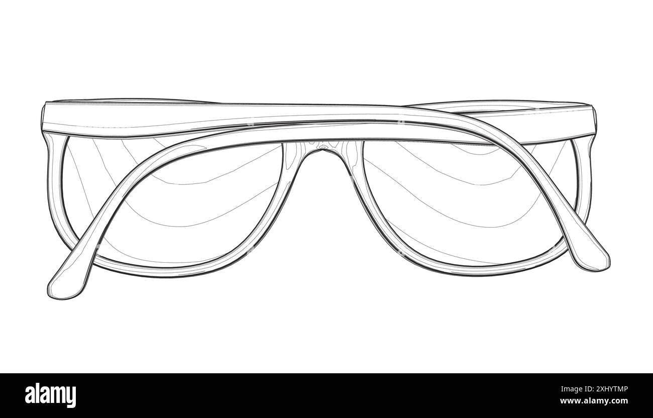 Side views of sunglasses. Simple vector hand drawn illustration ...