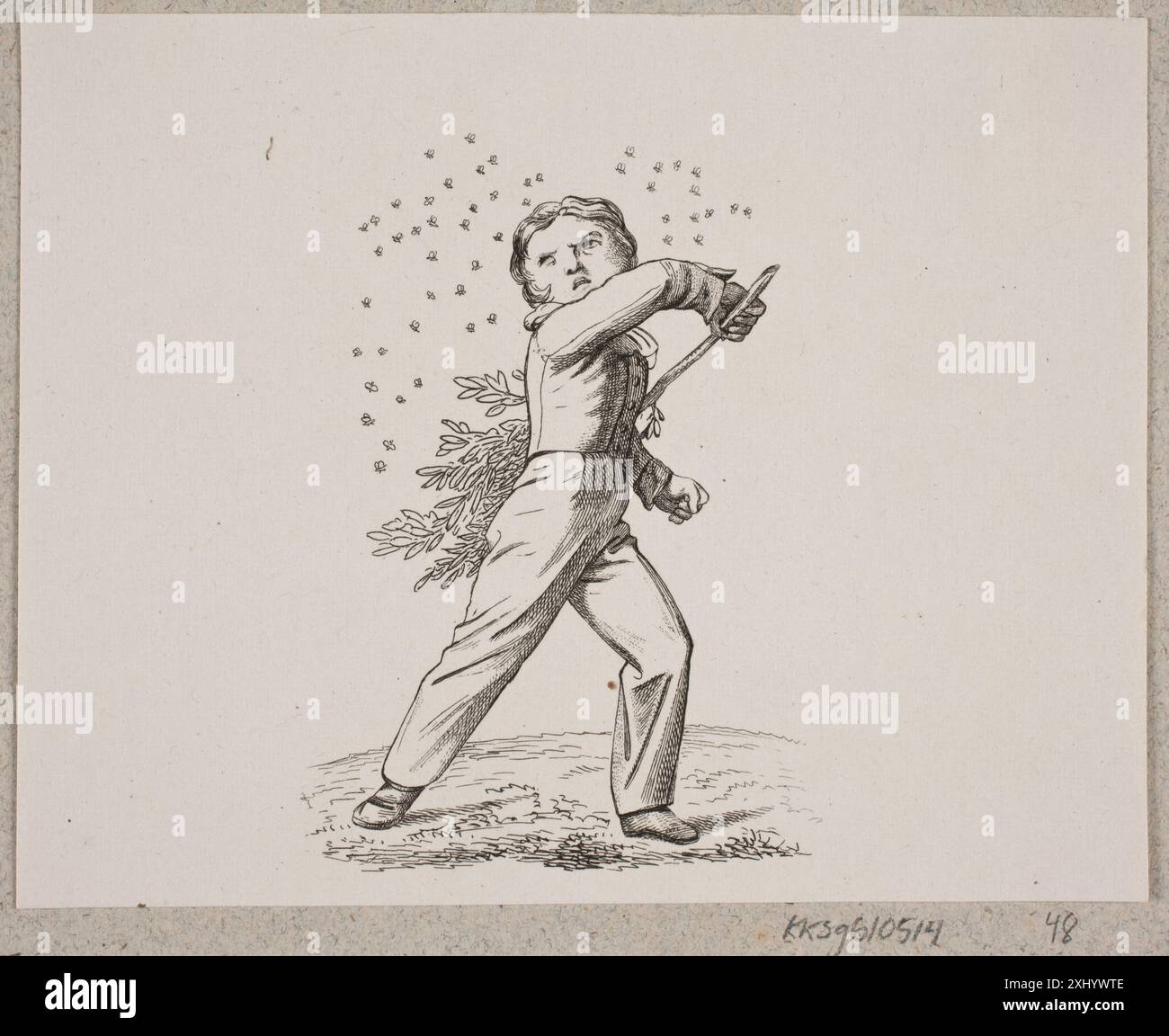 Engraving by Oluf Olufsen Bagge depicting a boy interacting with a ...