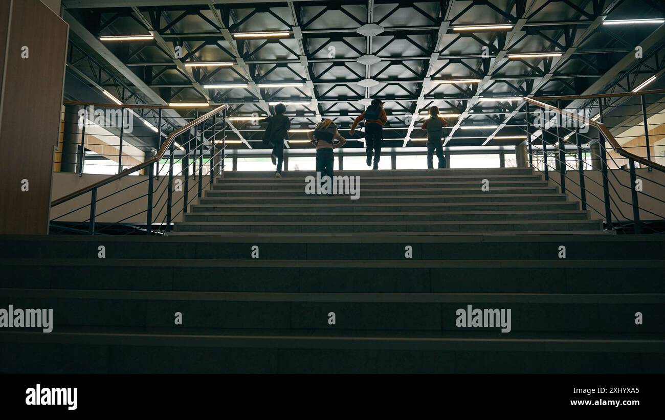 School children kids running rush hi-res stock photography and images ...