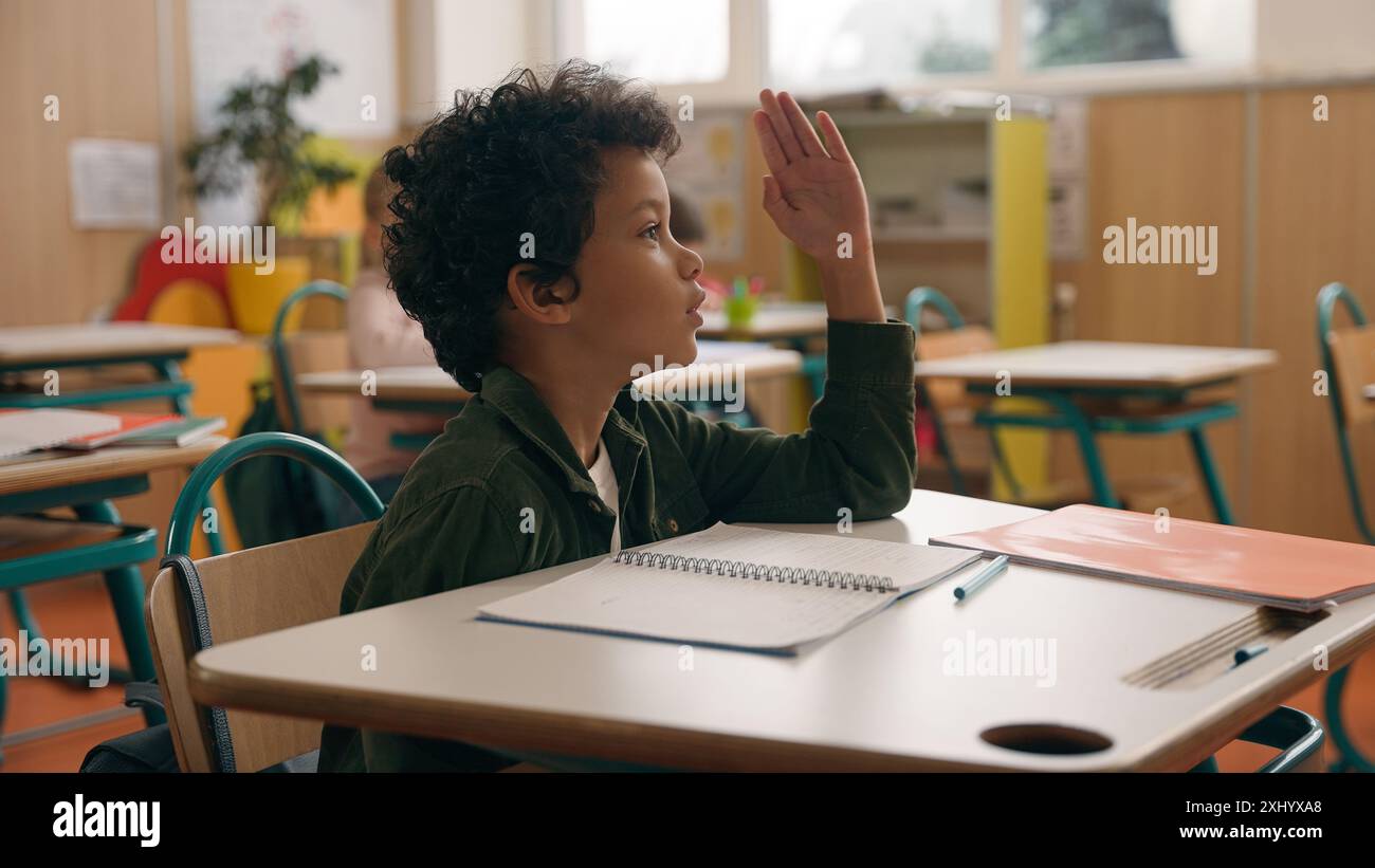 African American school boy son child guy little kid schoolboy pupil ...