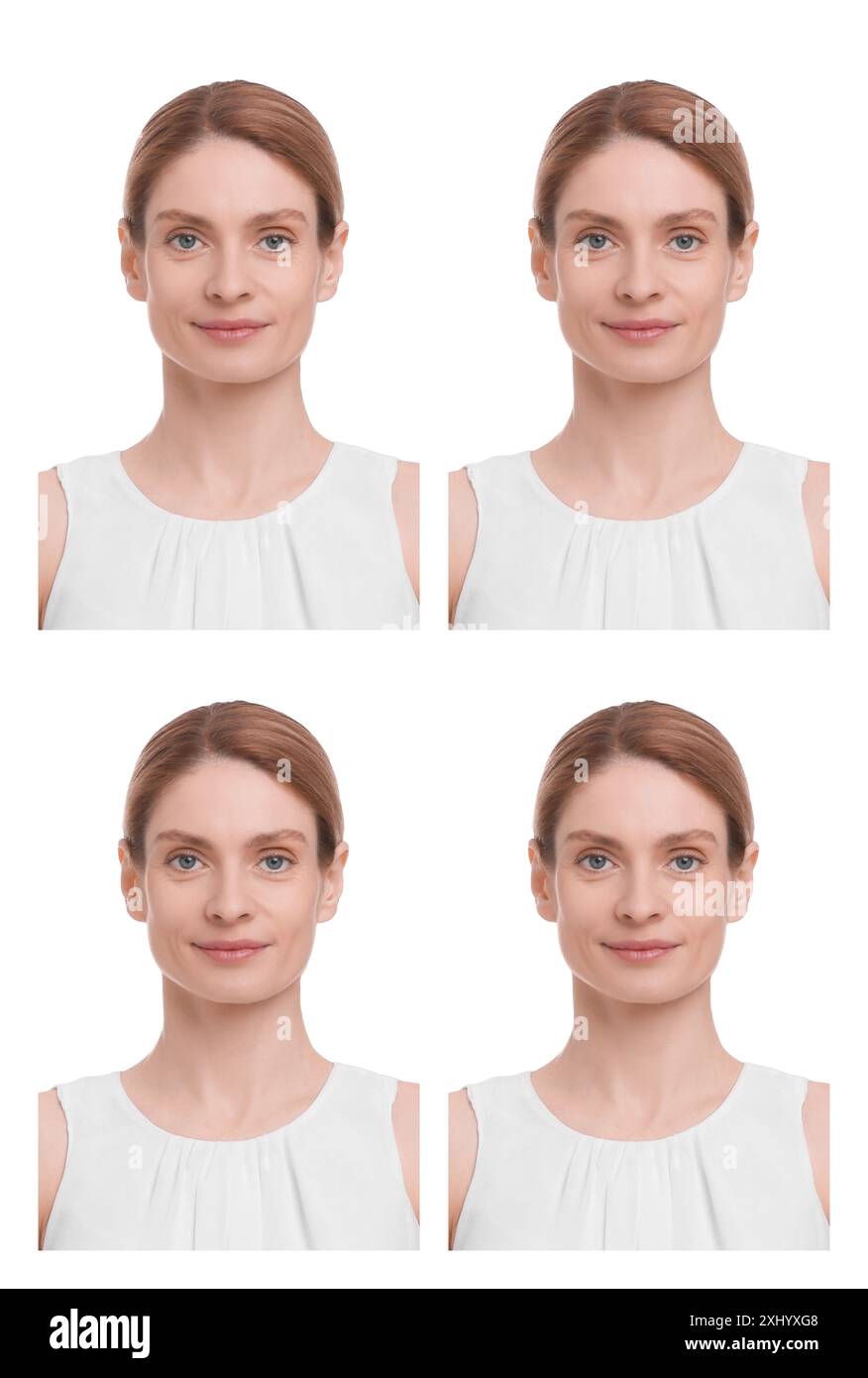 Woman frontal face beautiful Cut Out Stock Images & Pictures - Alamy