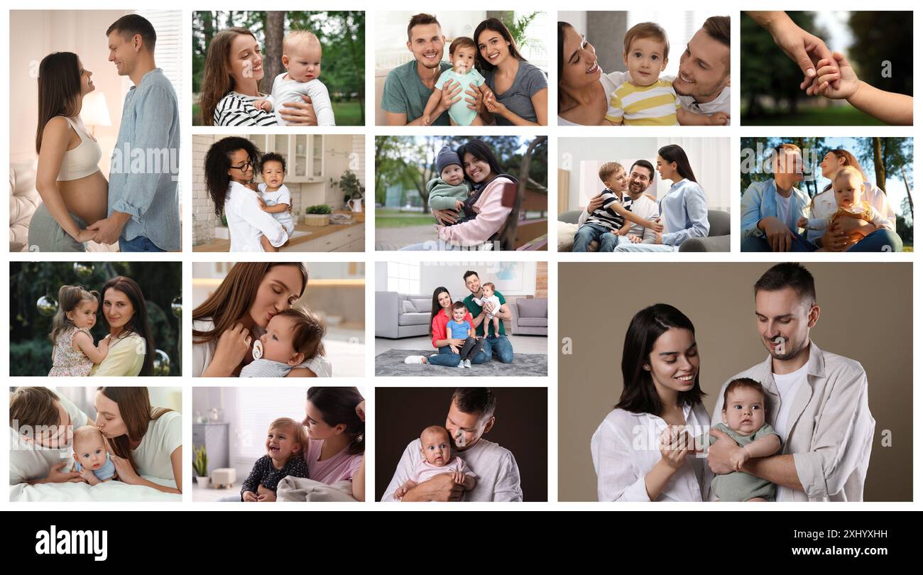 Different families collage hi-res stock photography and images - Alamy