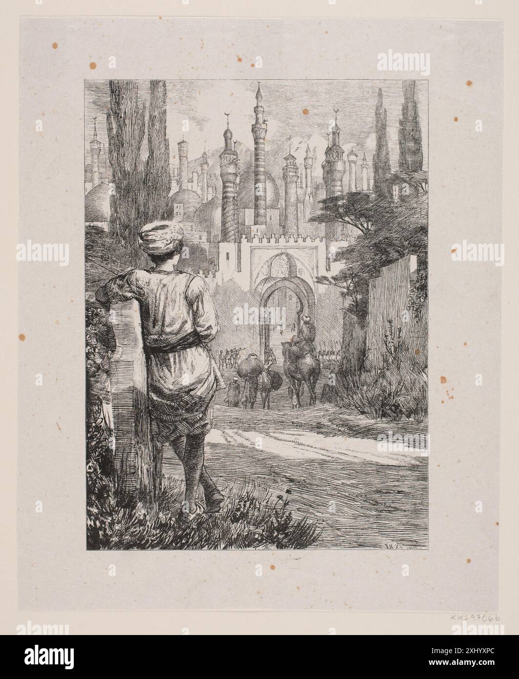 Aladdin outside the port of Isphahan Bøhme, Waldemar 1848 - 1926 ...