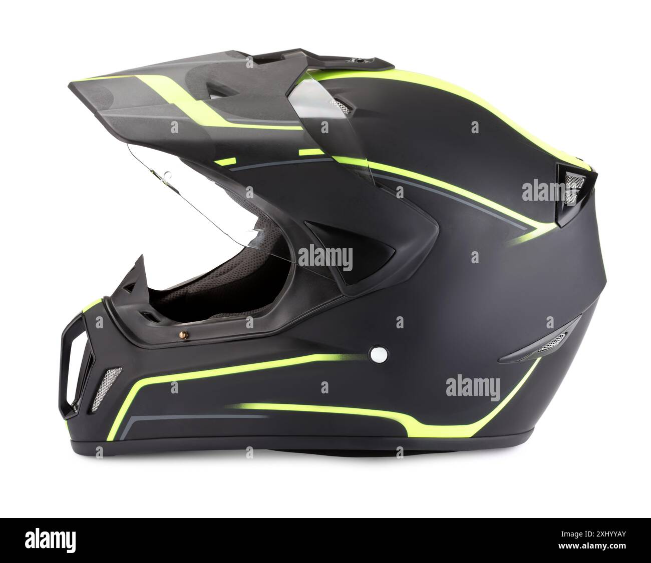 Modern motorcycle helmet with visor isolated on white Stock Photo - Alamy