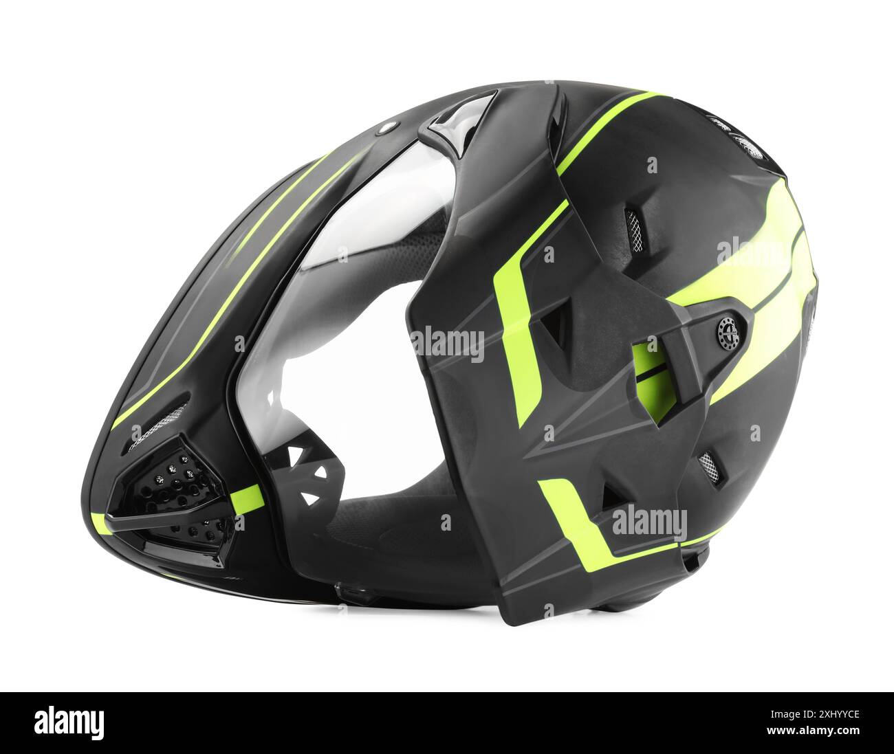 Modern motorcycle helmet with visor isolated on white Stock Photo - Alamy