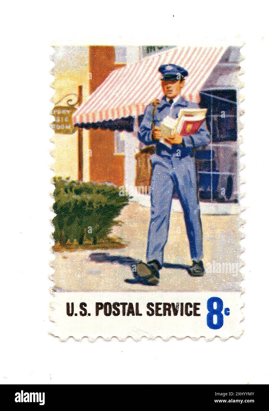 A vintage U.S. Postal Service postage stamp from the USA on a white ...