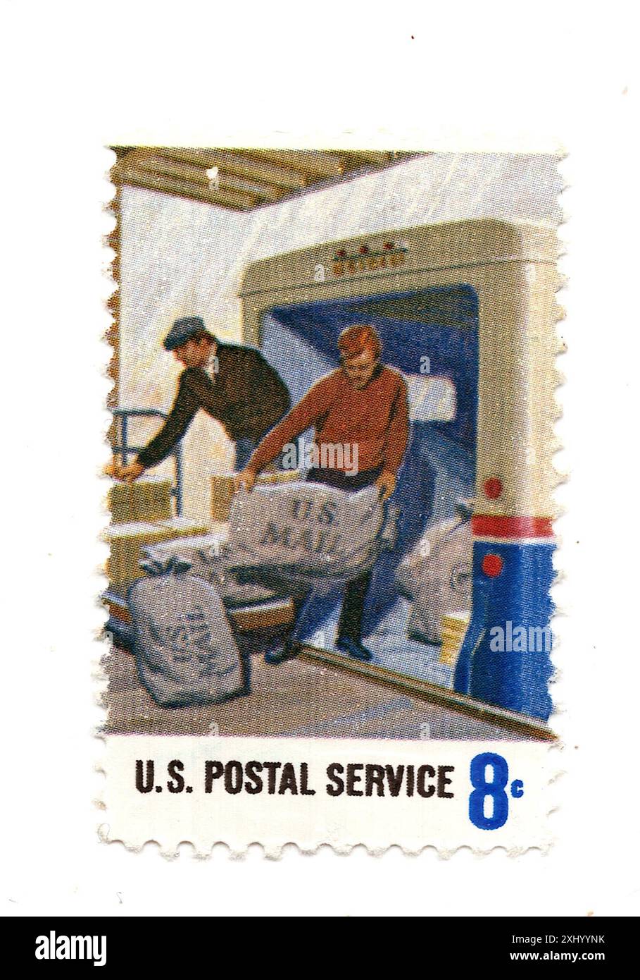 A vintage U.S. Postal Service postage stamp from the USA on a white ...