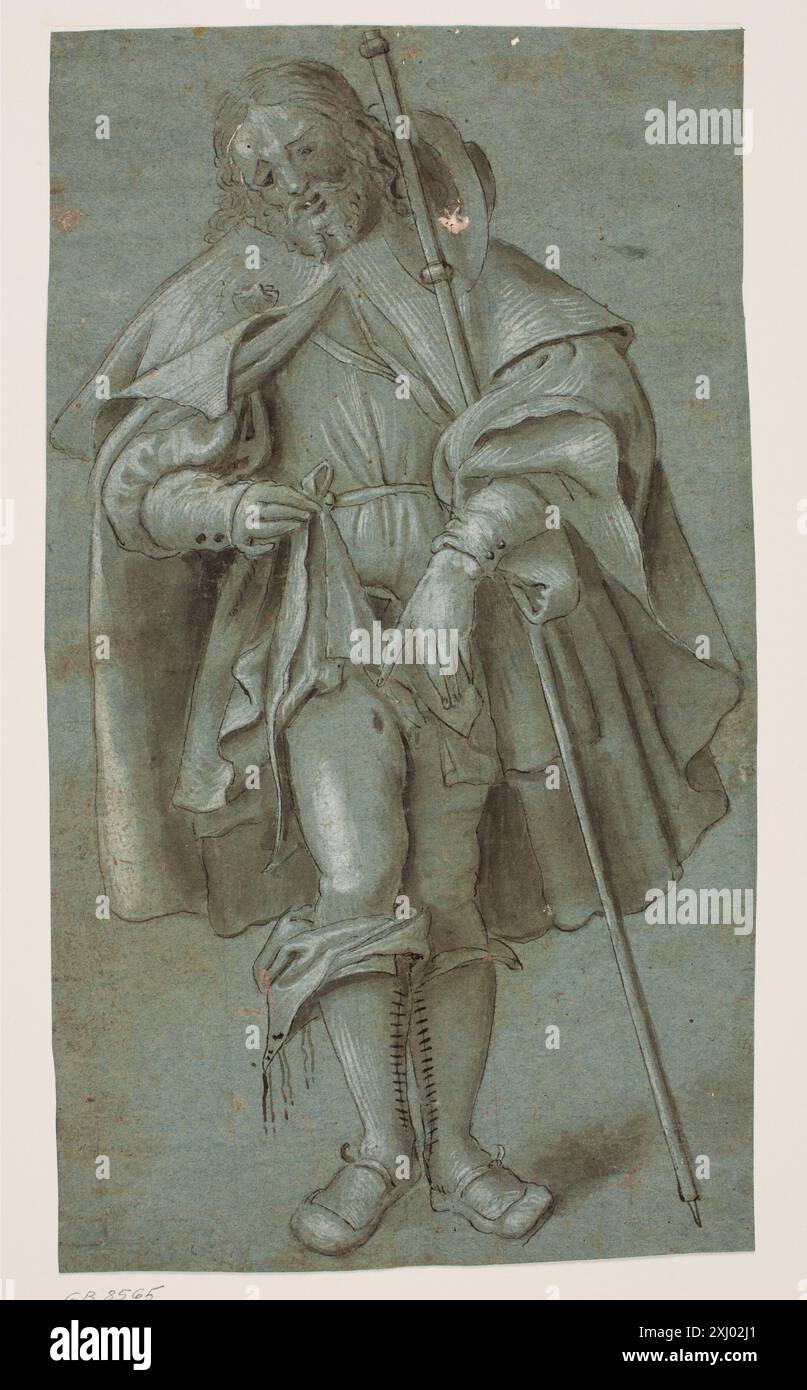Drawing by Lorenzo Lotto (1478-1556) depicting St Roch, created in the ...