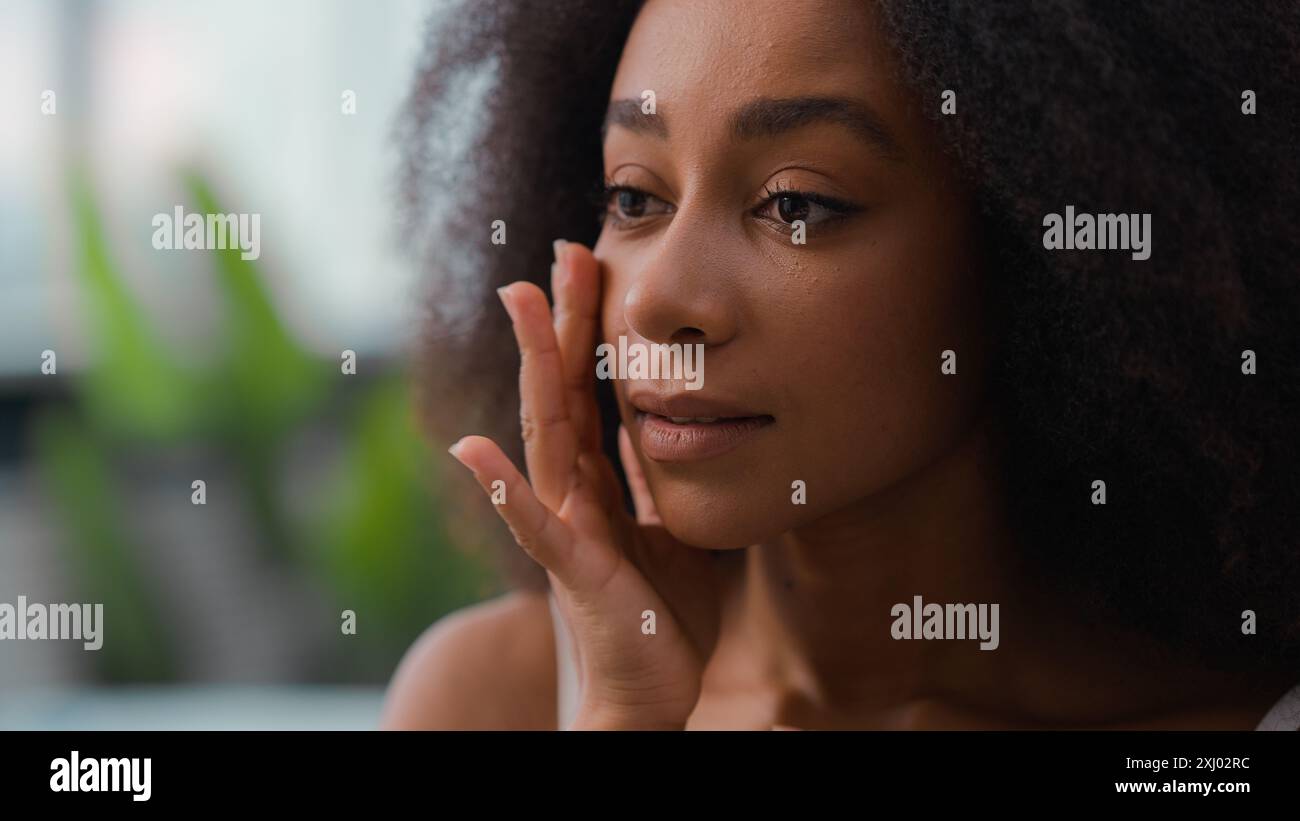 Beauty skincare procedure pretty beautiful smiling woman African ...