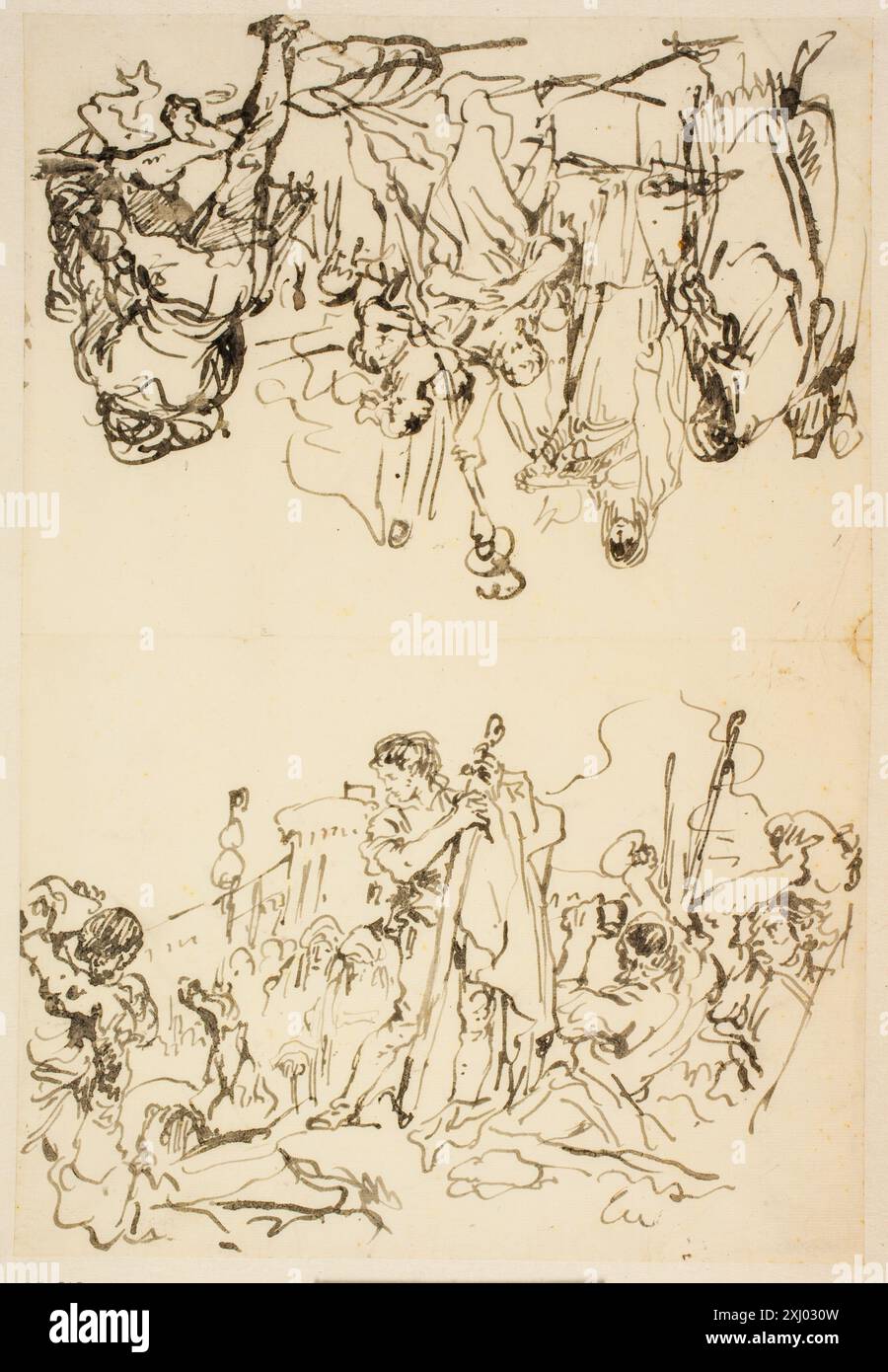 Drawing by Giovanni Domenico Tiepolo showing the martyrdom of St ...