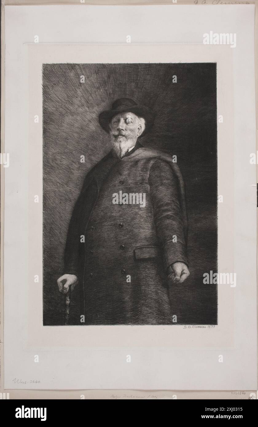 This etching by G.A. Clemens depicts the Danish poet Holger Drachmann ...