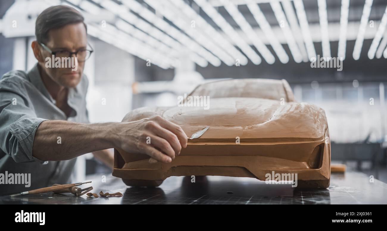 Portrait of an Automotive Artist Making Final Strokes on His Latest ...