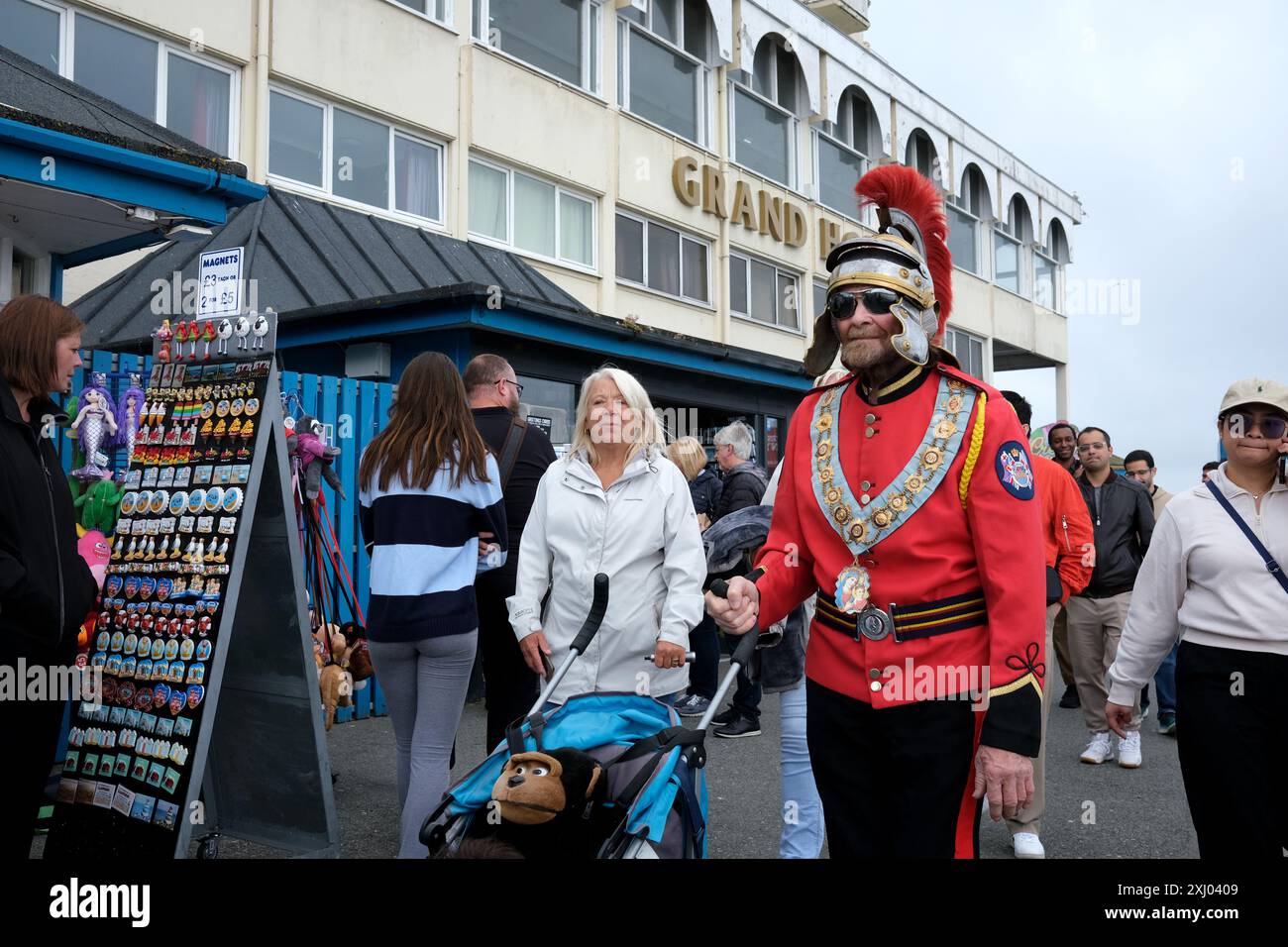 Street character Sam Peters known as the Monkey Man walking along the ...