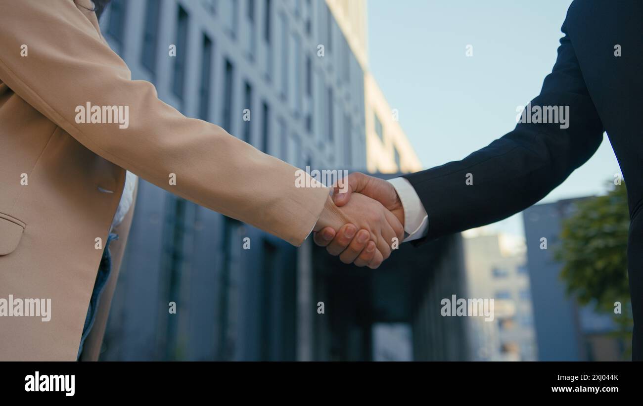 Business corporate deal unrecognizable co-workers meeting cooperation ...