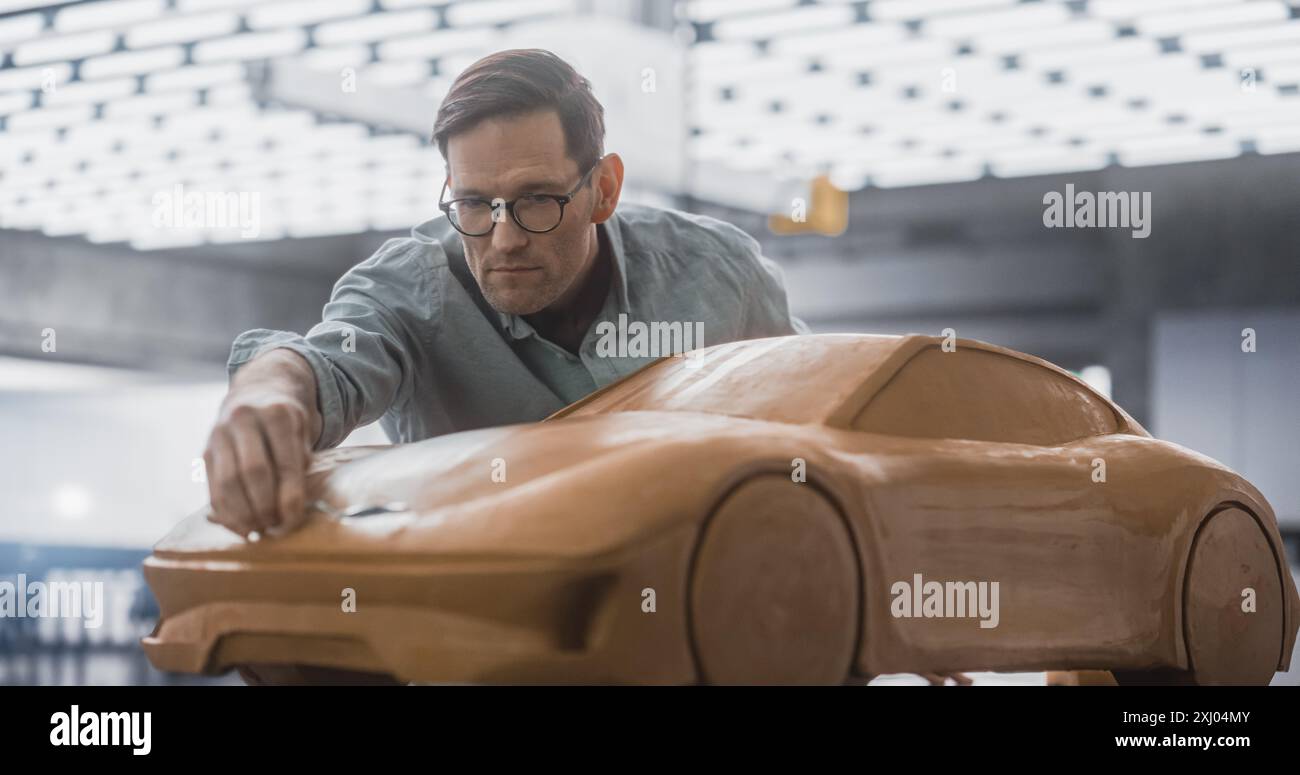 Portrait of an Automotive Artist Making Final Strokes on His Latest ...